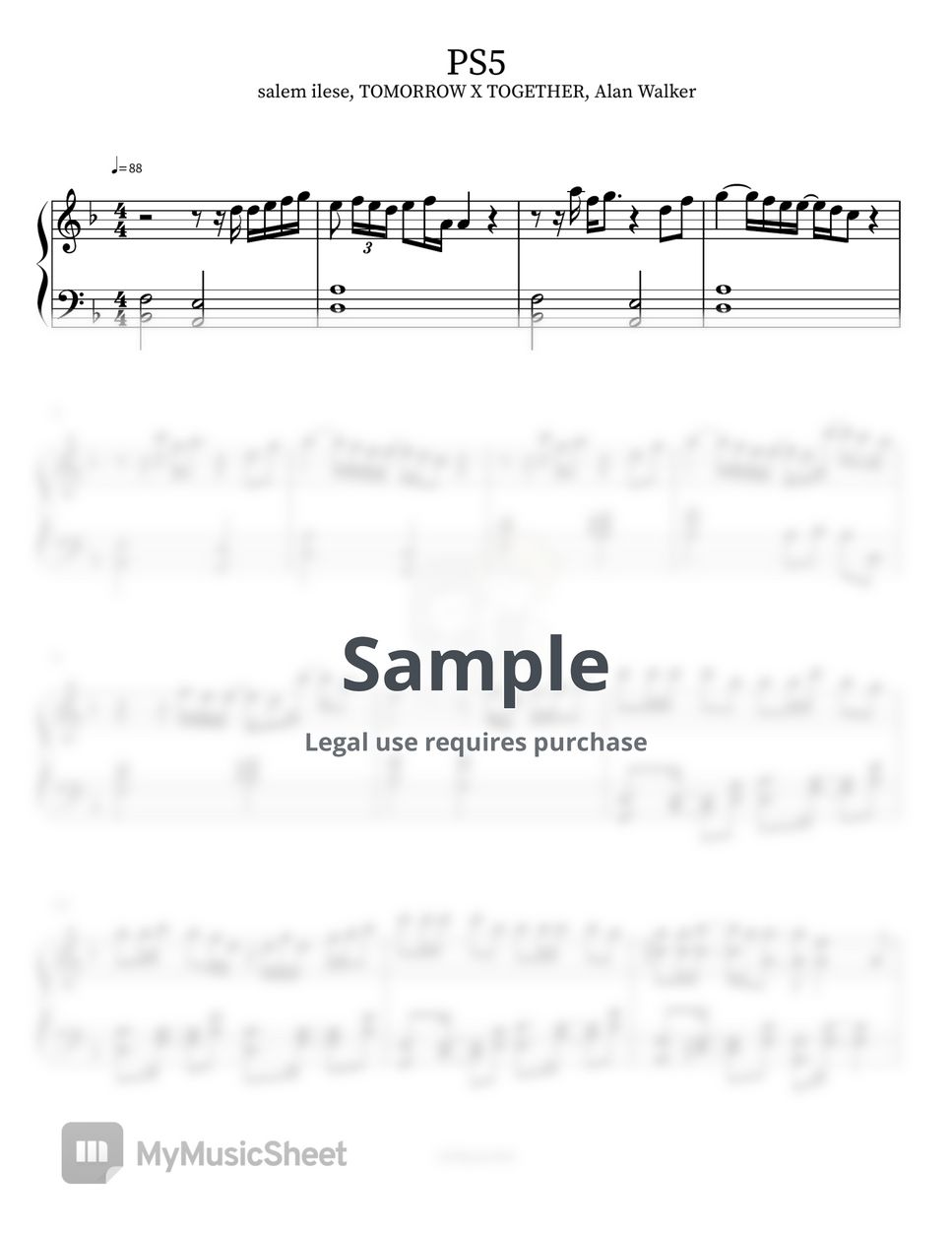 salem ilese, TXT(투모로우바이투게더), Alan Walker - PS5 Sheets by chihyun416