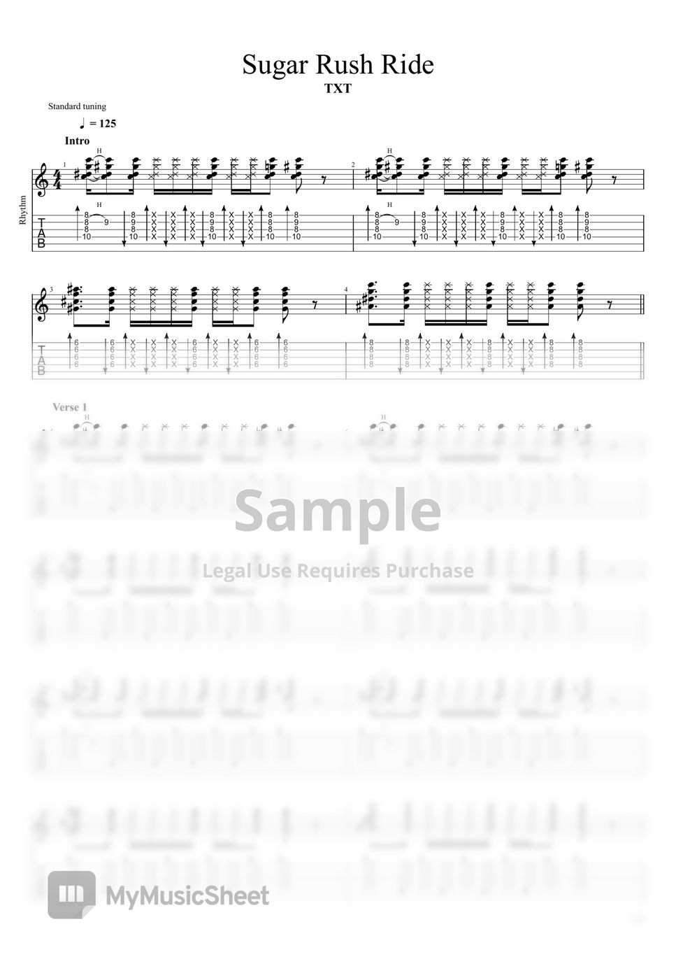 TXT - Sugar Rush Ride Tab + 1staff by Rob Ethereal