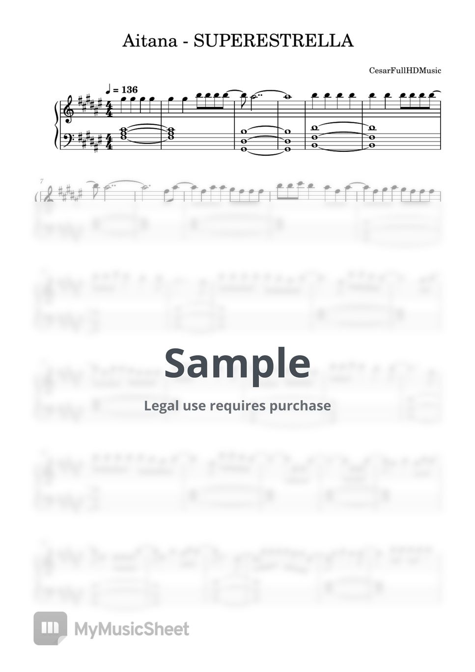 Aitana - SUPERESTRELLA Sheet Music