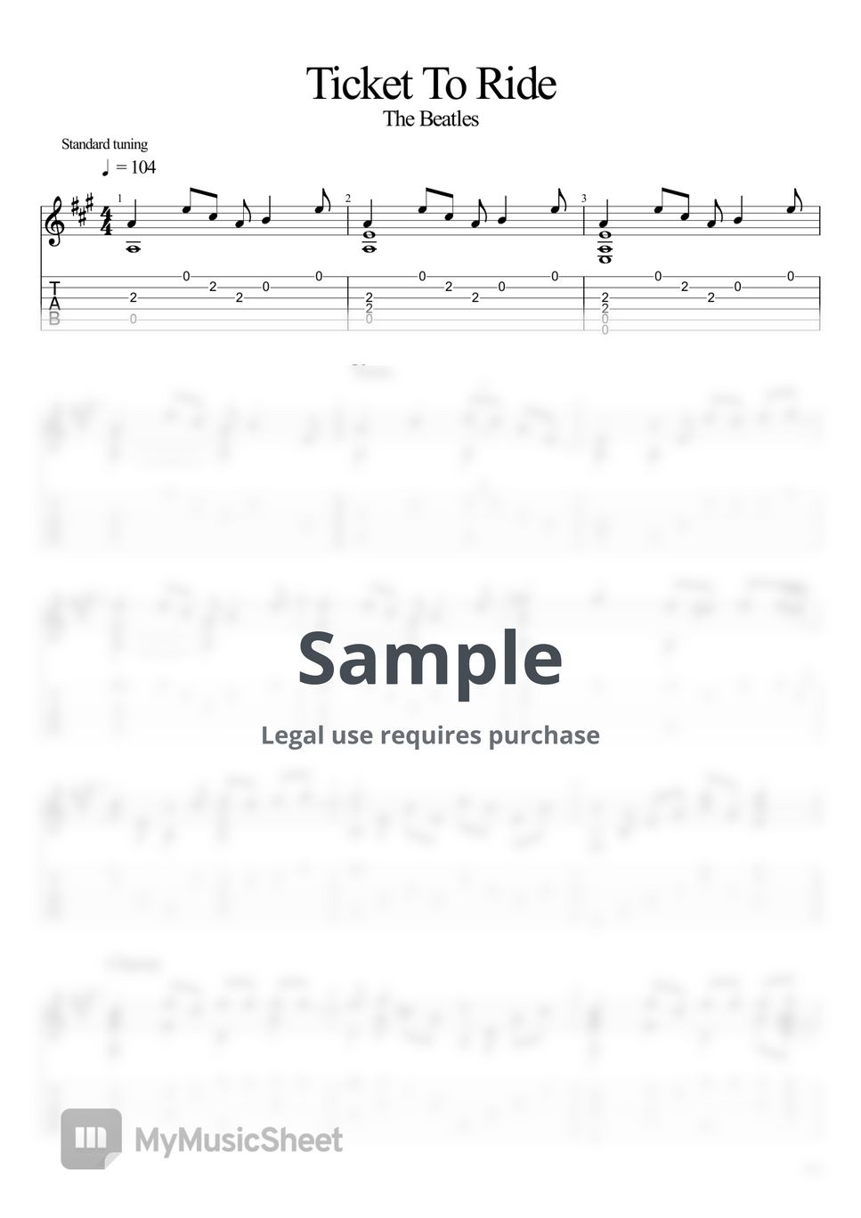 The Beatles - Ticket To Ride 악보 by The Beatles