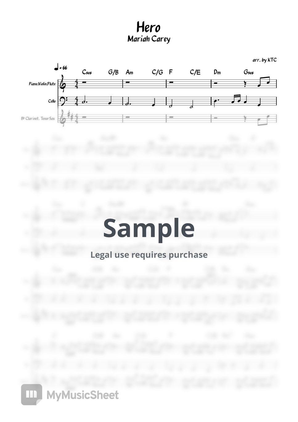 Mariah Carey Hero 악보 By Ktc