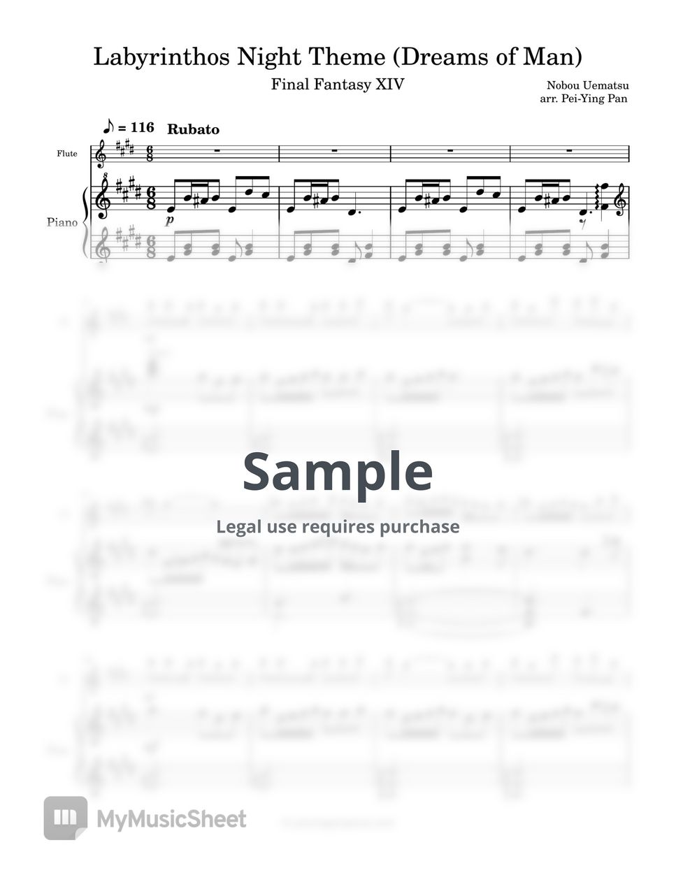 Final Fantasy - Labyrinthos Night Theme ((Flute & Piano Duo) Dreams of ...