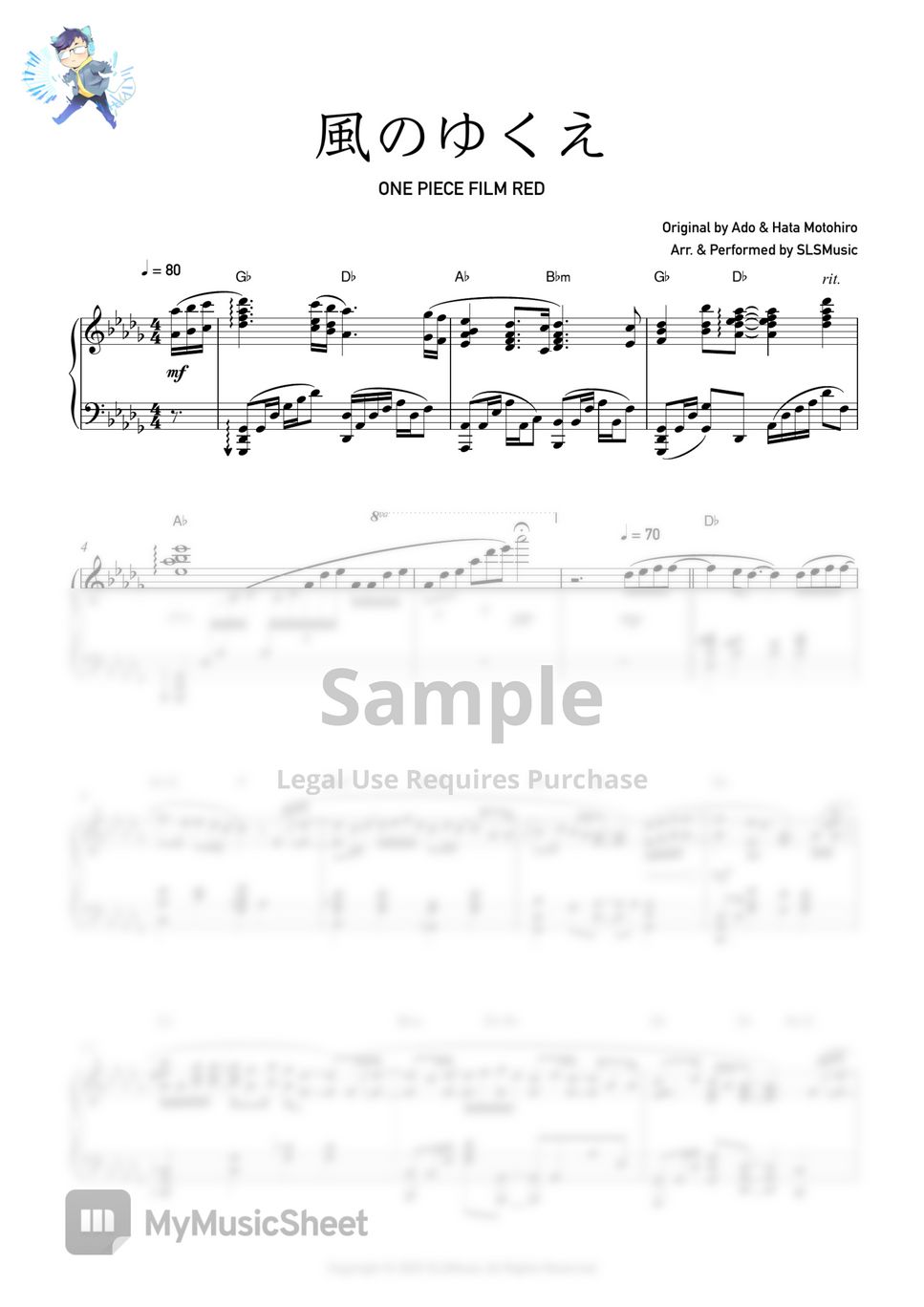 Ado - Where the Wind Blows (ONE PIECE FILM RED) Sheets by SLSMusic