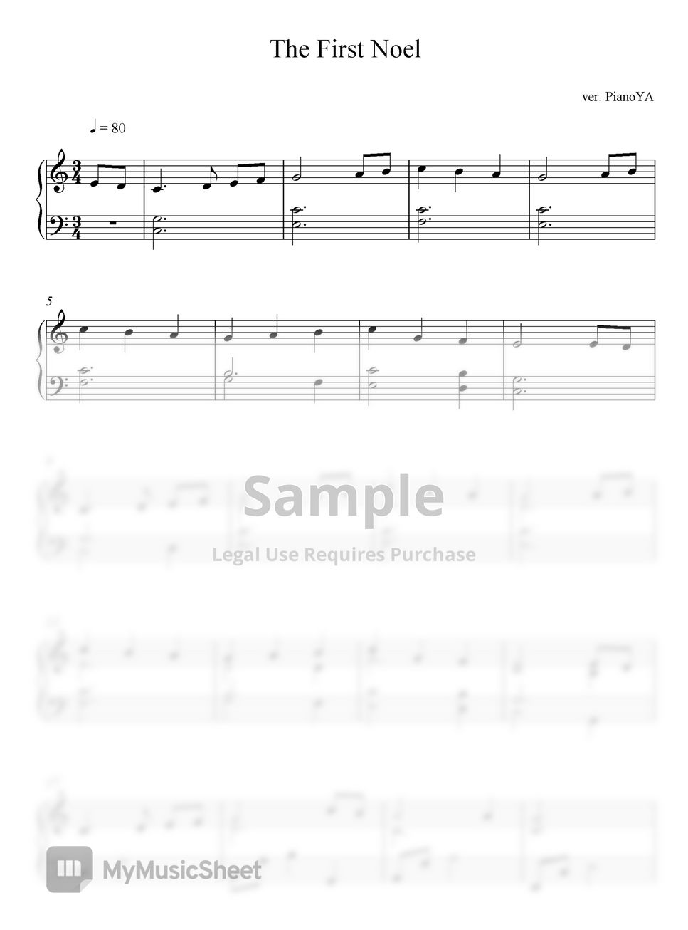 Christmas Carol - The First Noel Sheets by PianoYA