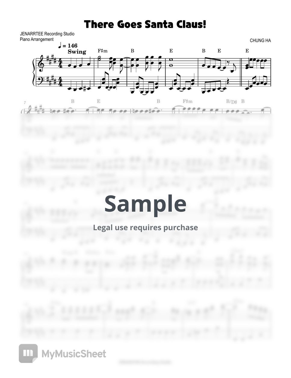 CHUNG HA - There Goes Santa Claus! Sheets by JENARRTEE Recording Studio