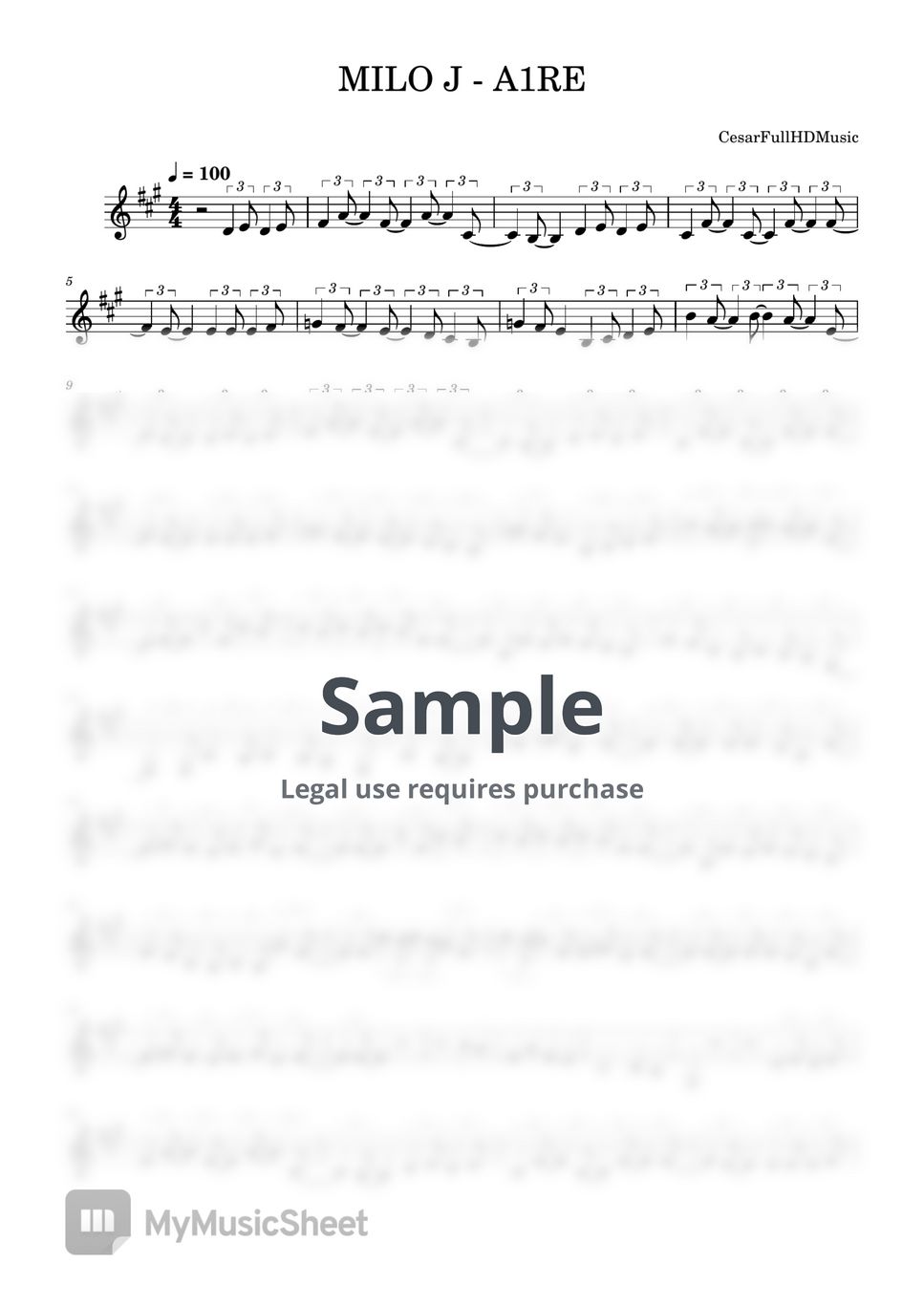 MILO J - A1RE 樂譜