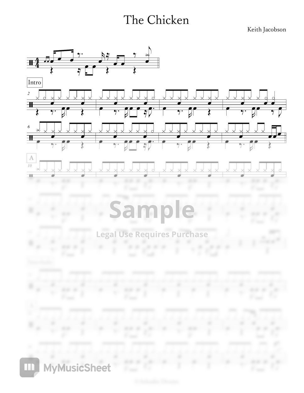 Keith Jacobson - The Chicken Lembar Musik by Arkadia Drums