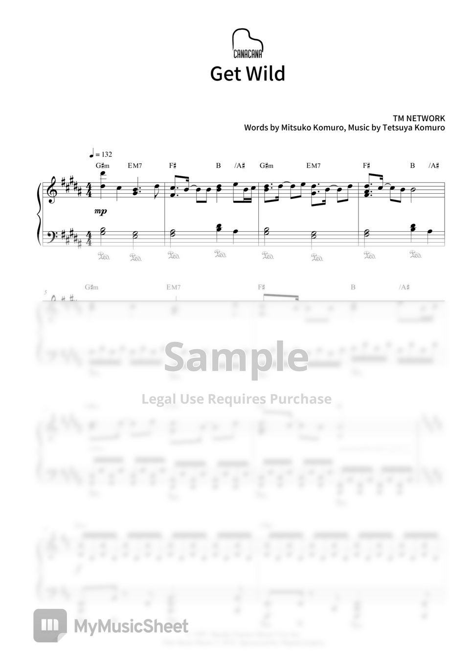 TM NETWORK - Get Wild (City Hunter ED) 악보 by CANACANA family