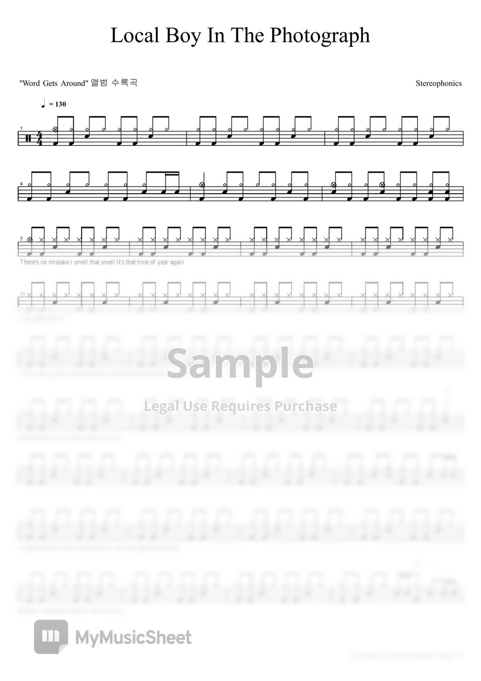 Stereophonics - Local Boy In The Photograph Sheets by COPYDRUM