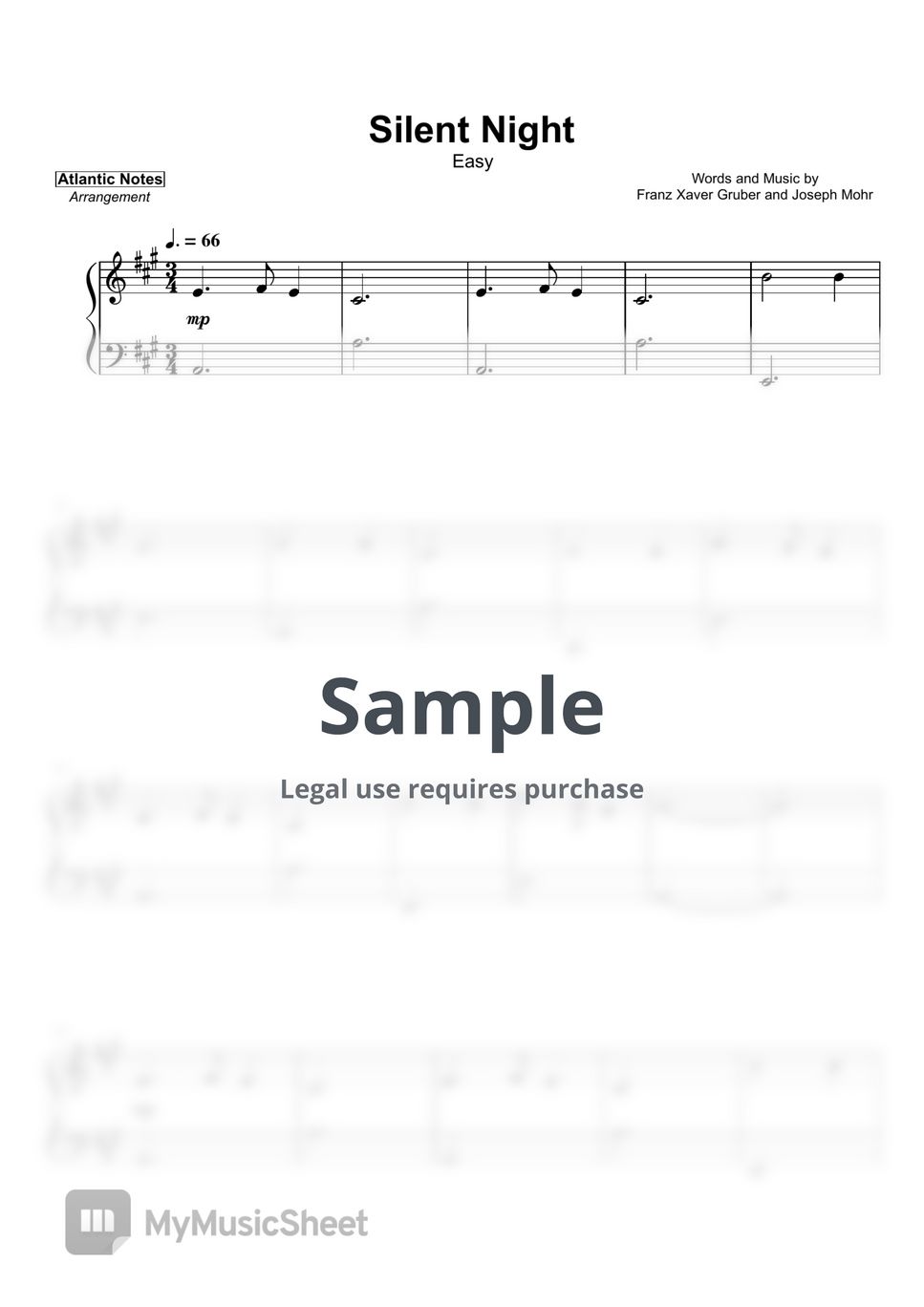 Christmas - Silent Night 악보 by Atlantic Notes