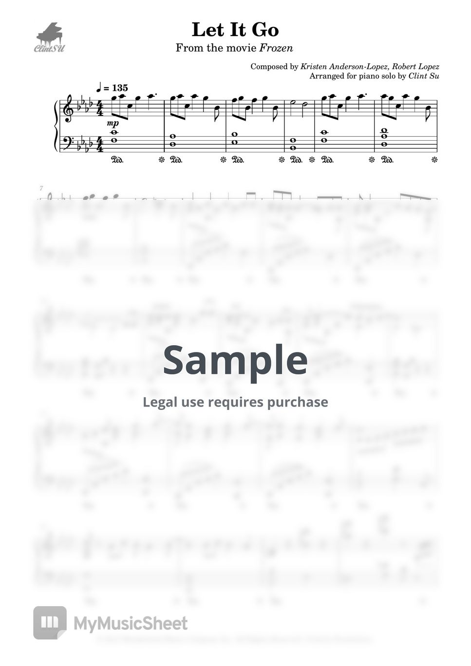 Kristen Anderson-Lopez, Robert Lopez - Let It Go (From "Frozen") (Piano ...