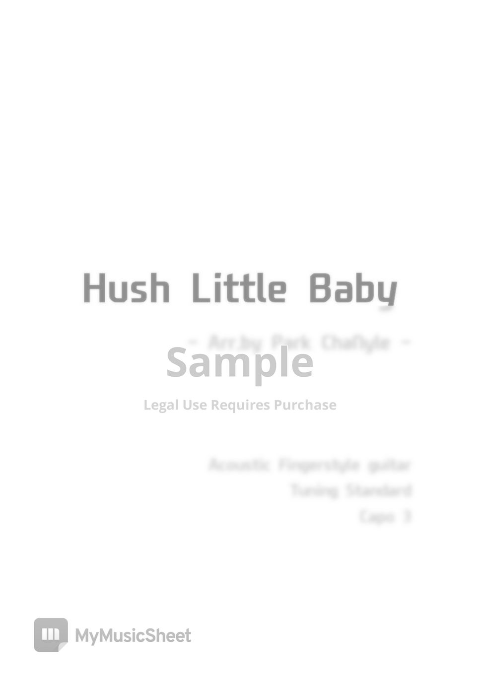 Lullaby - Hush Little Baby (Fingerstyle) Tab + 1staff by Park ChaNyle