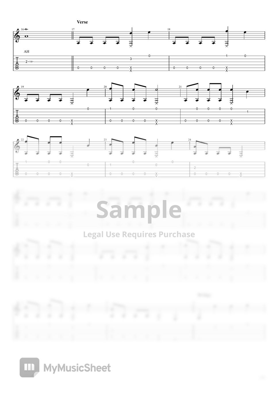 SiM - UNDER THE TREE[Easy Guitar Fingerstyle For Beginner] Sheet Music ...