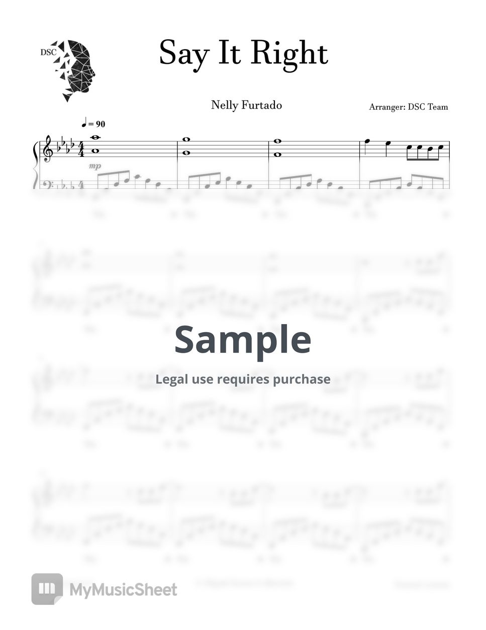 Nelly Furtado - Say It Right (Relax version) Hoja by Digital Scores ...