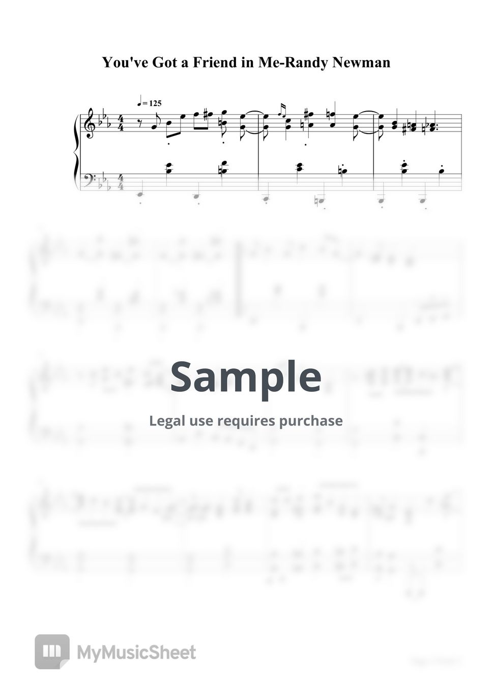 Randy Newman - You Have Got a Friend in Me (Randy Newman) Sheet Music ...