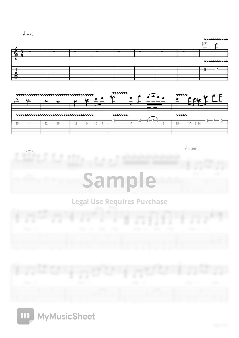 jerry C - Canon Rock guitar cover Tab + 1staff by Eric Lo