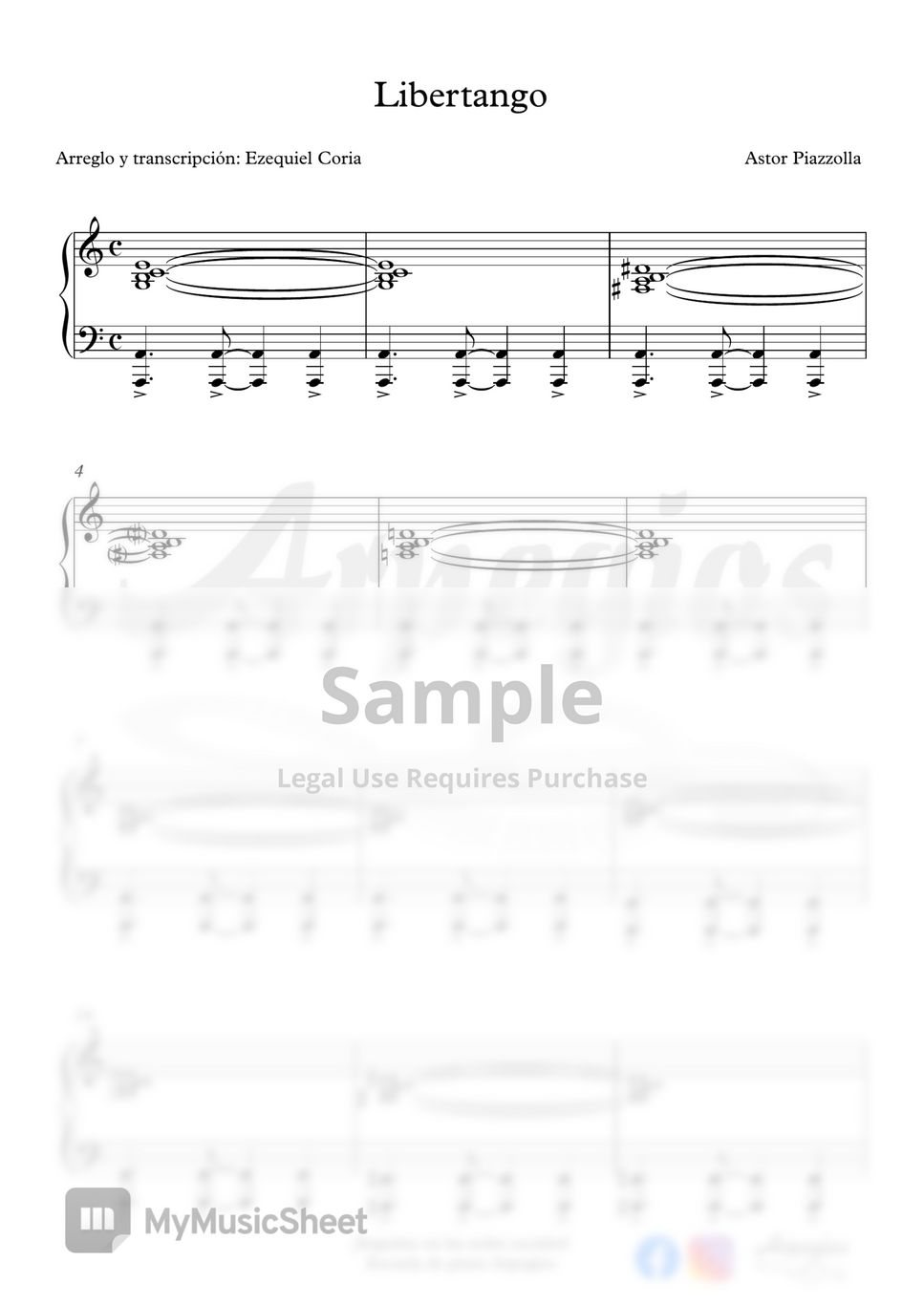 Astor Piazzolla - Libertango Sheet Music by Ezequiel Coria