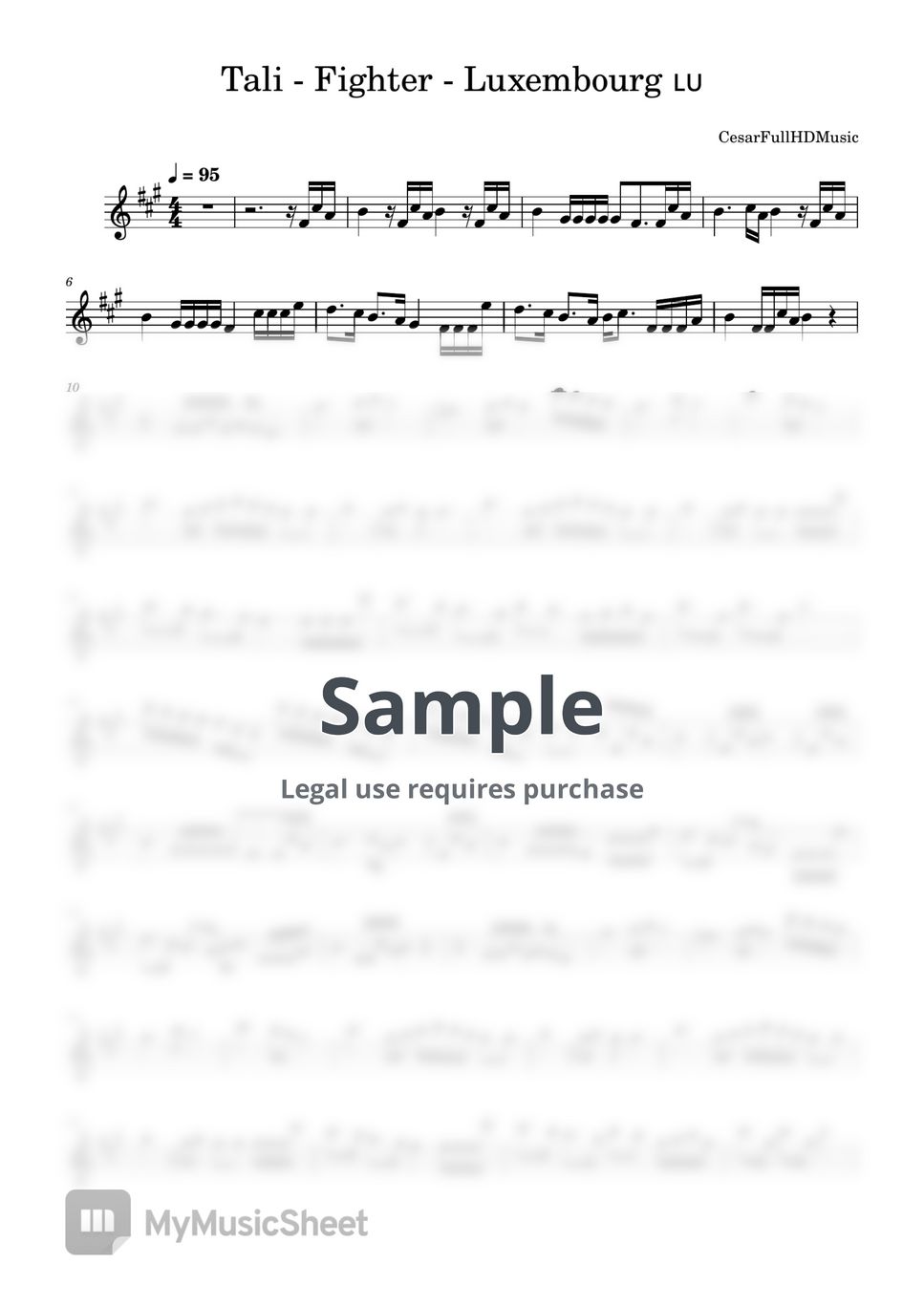 Tali - Fighter - Luxembourg 🇱🇺 | Eurovision 2024 Sheet Music