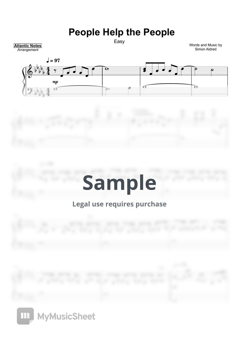 Birdy - People Help The People 악보 by Atlantic Notes