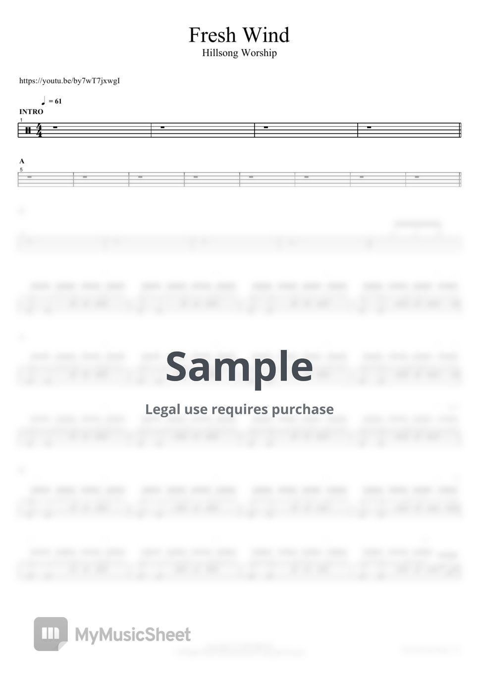 Hillsong Worship - Fresh Wind Sheets by copydrum
