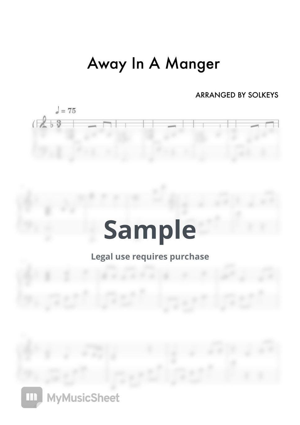 Christmas - Away In A Manger Sheets by SolKeys