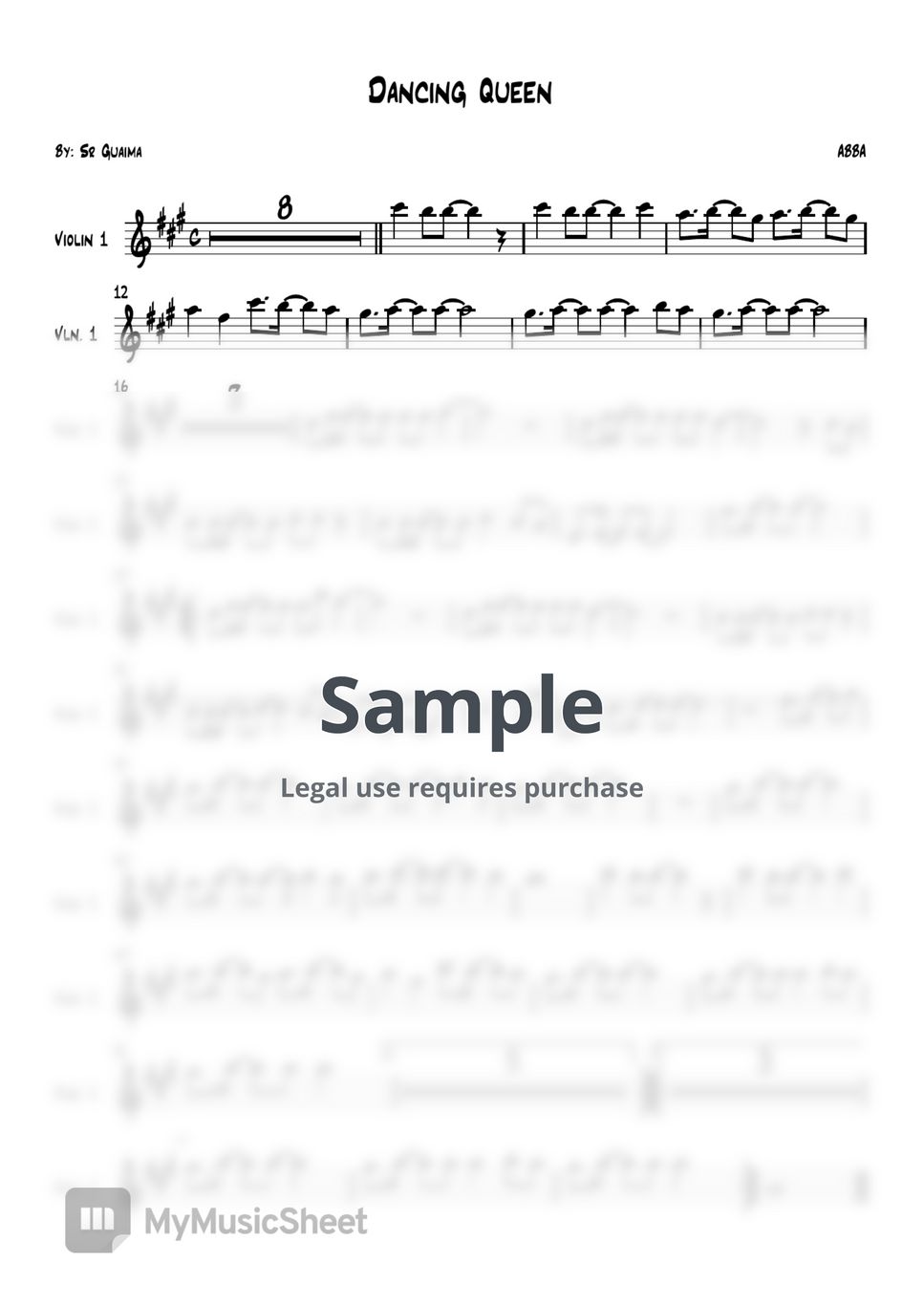 ABBA - Dancing Queen Sheet Music by Sr Guaima