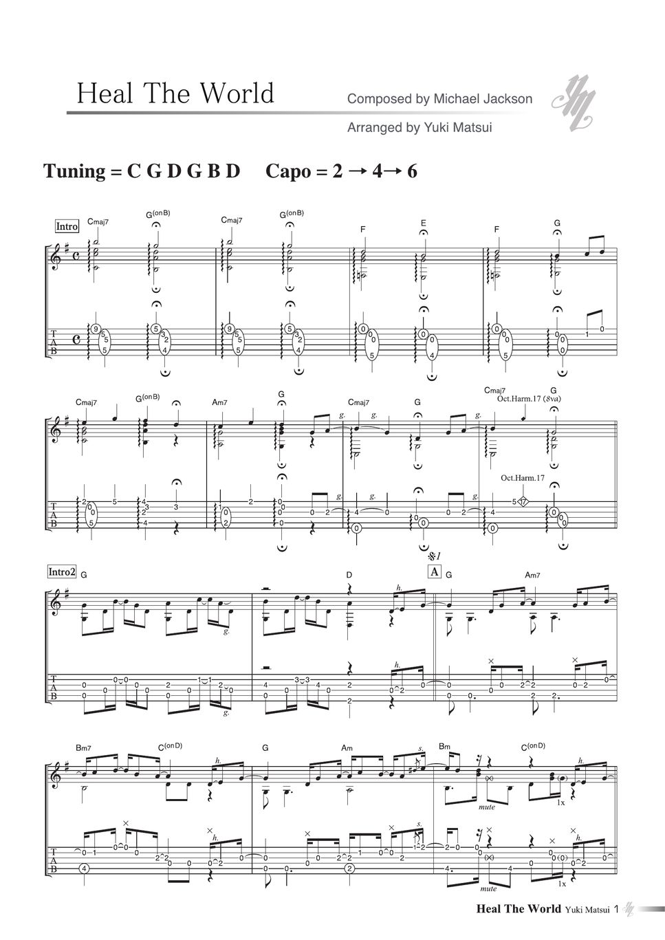Michael Jackson - Heal The World TAB by Yuki Matsui