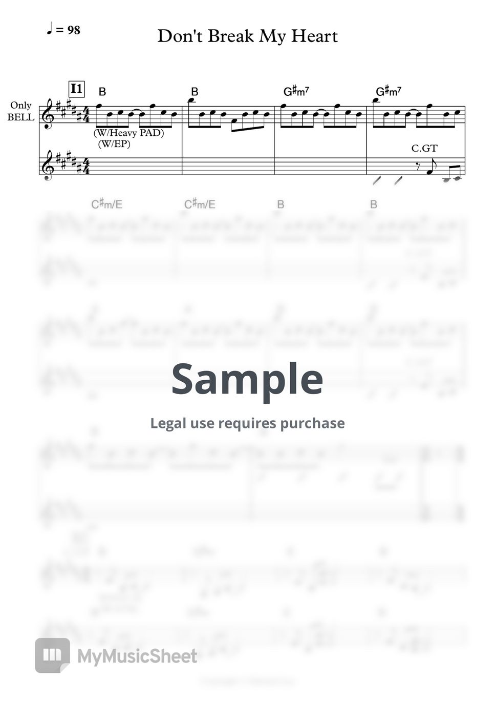 竇唯 - Don't Break My Heart Tab + 1staff by edward8561