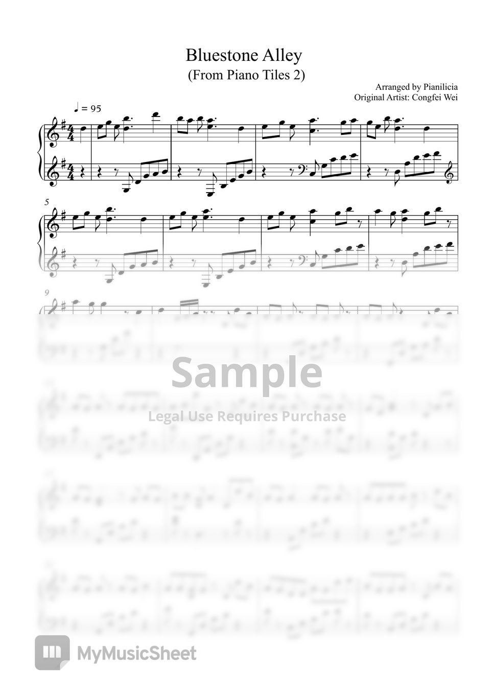 Congfei Wei - Bluestone Alley Sheet Music by Pianilicia