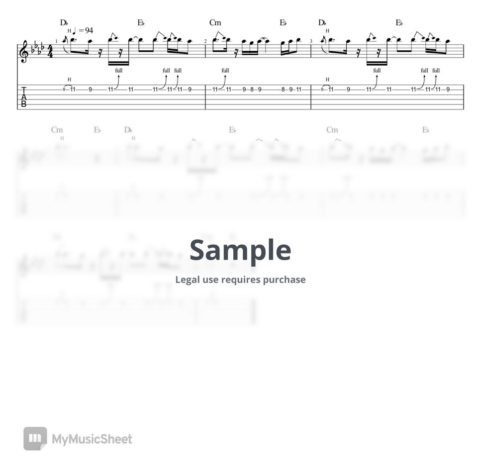 실리카겔 - No Pain Sheet Music by GuitarK