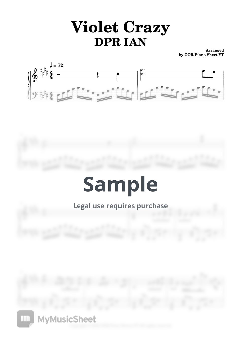 DPR IAN - Violet Crazy Sheets by OOR Piano YT
