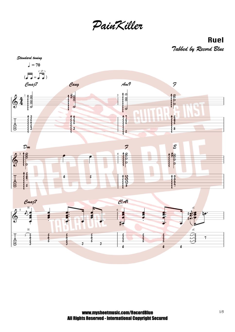 Ruel - Painkiller Sheet by Record Blue
