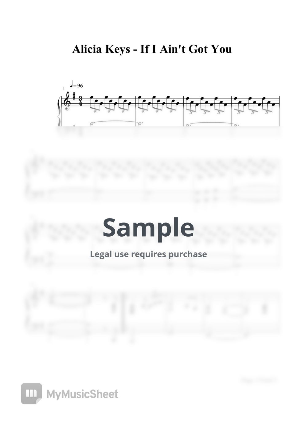 Alicia Keys - If I Aint Got You (Alicia Keys) Sheets by Yilun