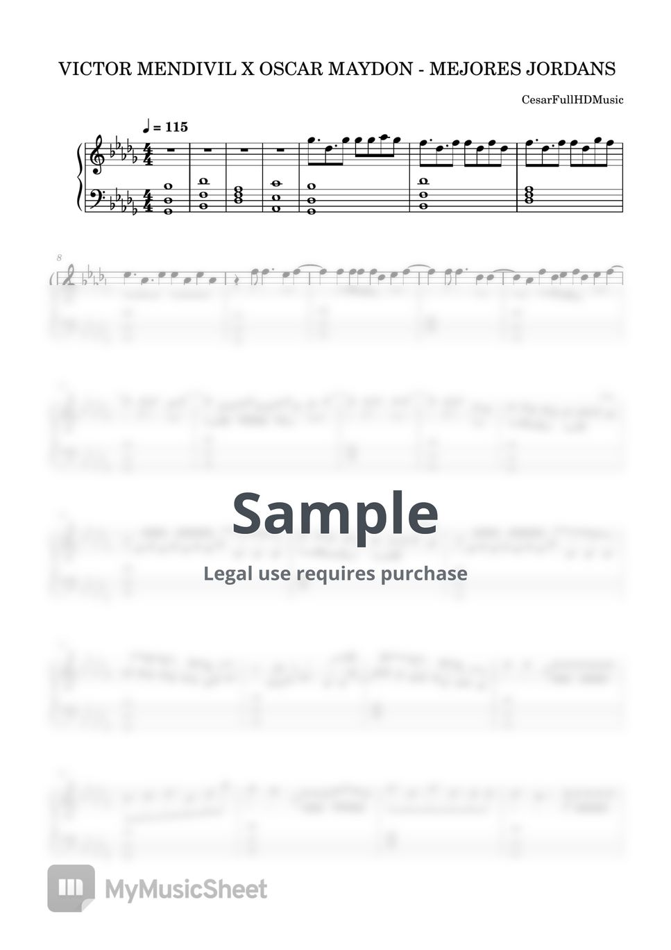VICTOR MENDIVIL X OSCAR MAYDON - MEJORES JORDANS 악보