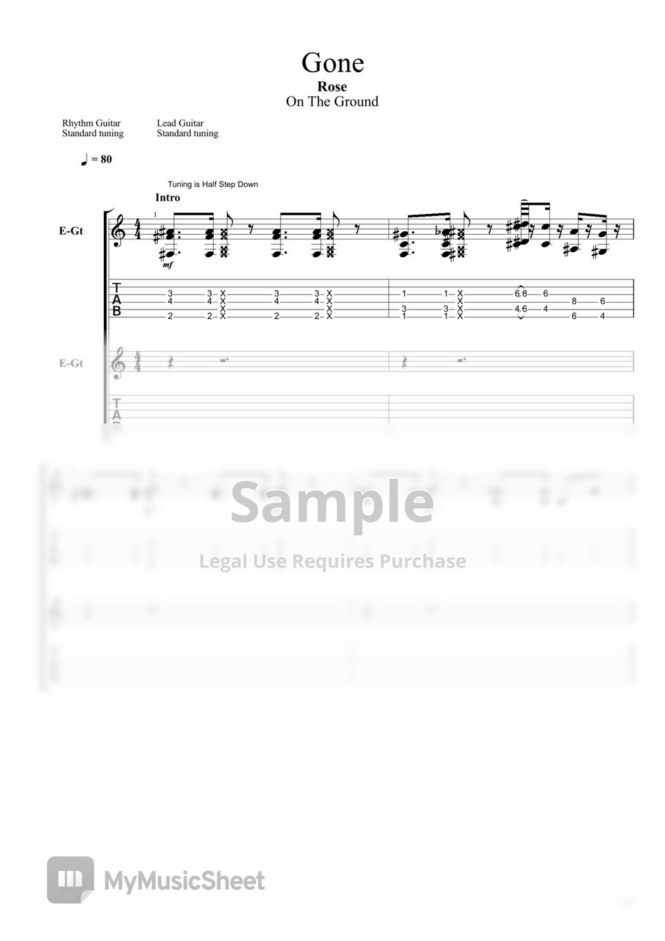 Rose - Gone Sheet Music