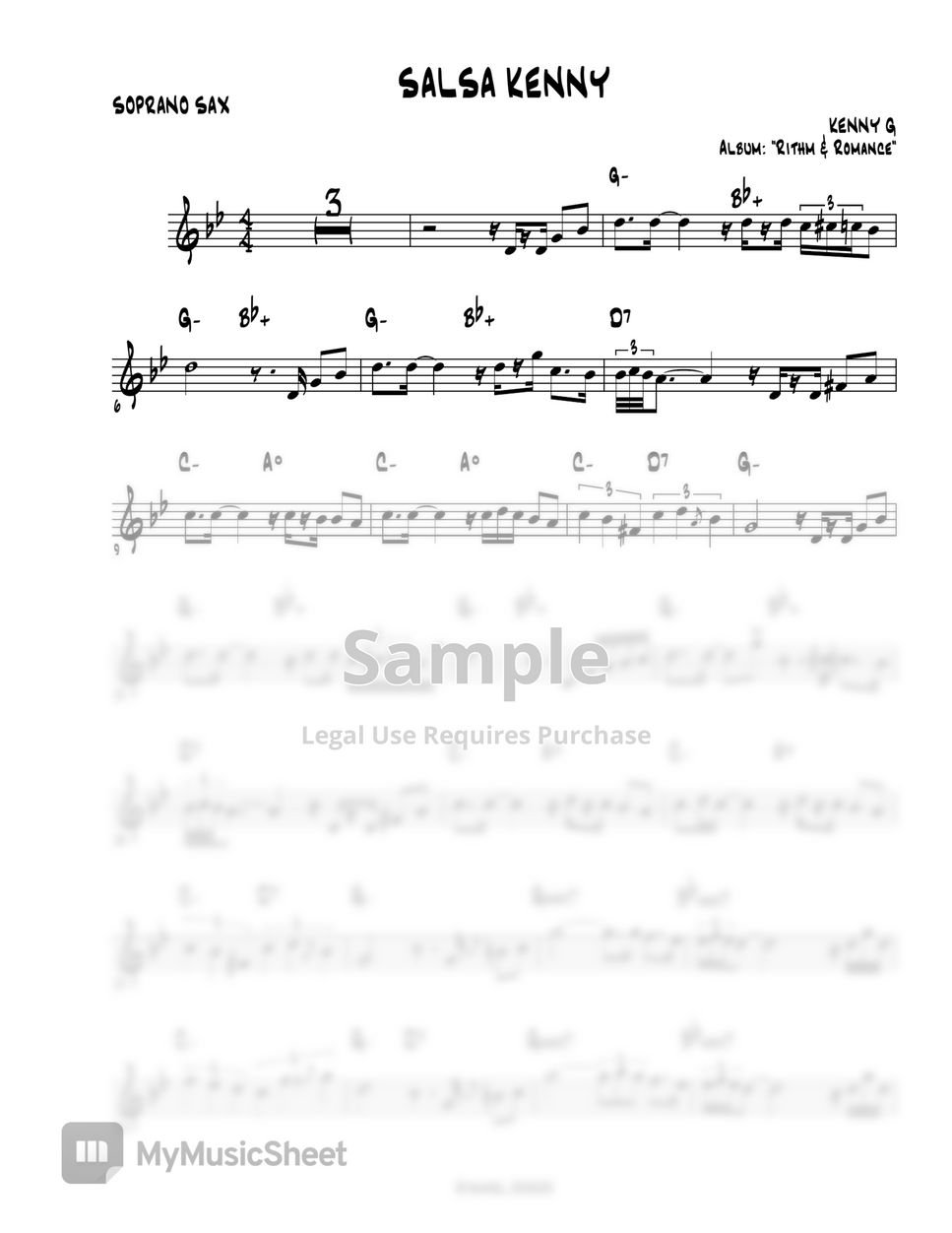 Kenny G - Salsa Kenny Sheets by Ismael Dorado