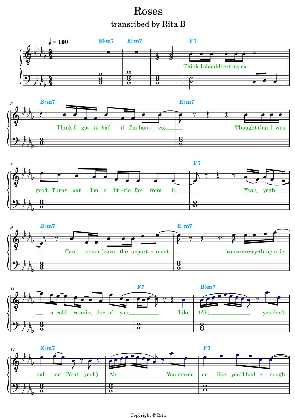 재현 - Roses (With Korean and Romanized lyrics on) Sheets by Rita