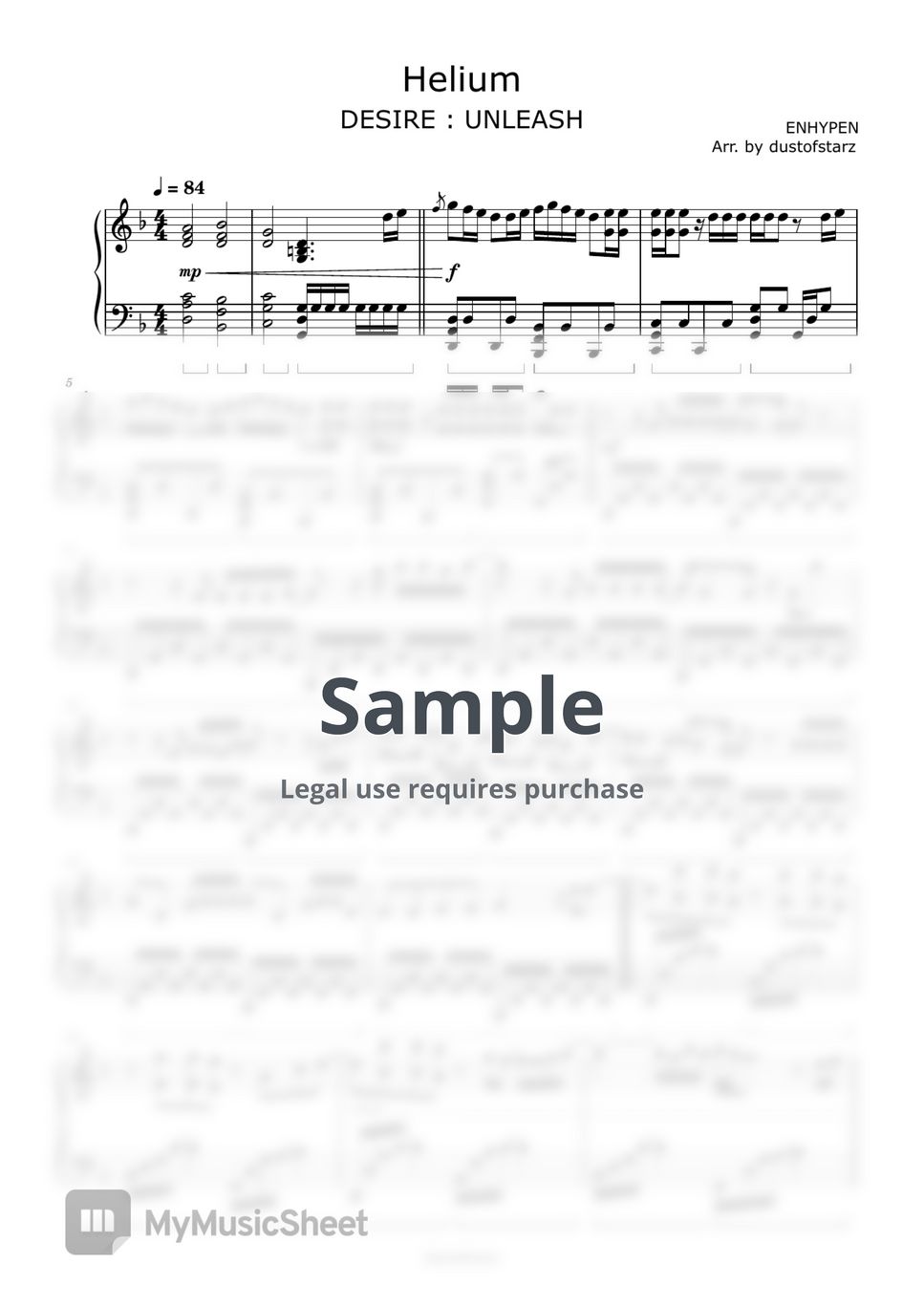 ENHYPEN - Helium Sheet Music by dustofstarz
