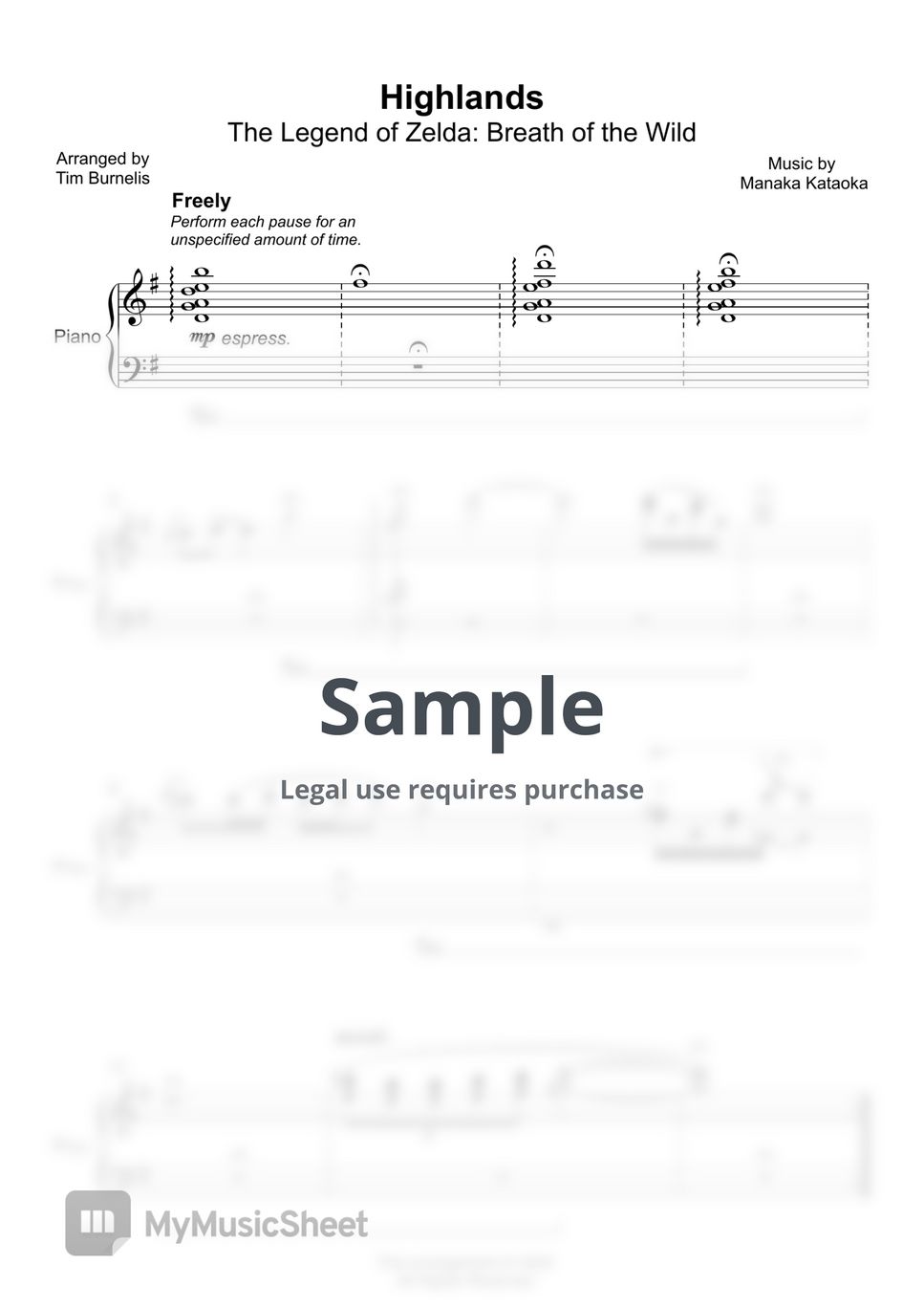 The Legend of Zelda: Breath of the Wild - Highlands Sheets by Tim Burnelis