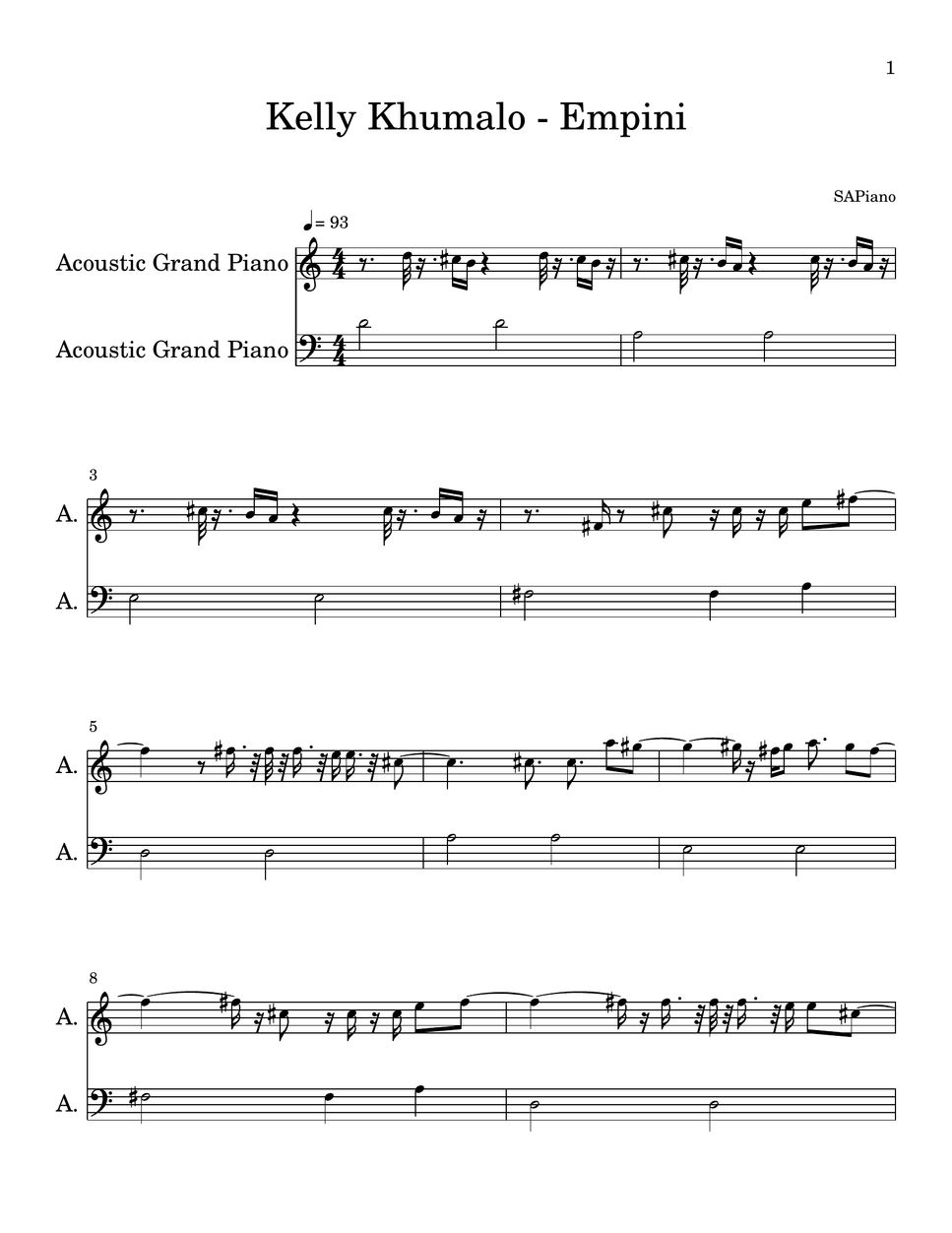 Kelly Khumalo - Empini (PIANO SHEET) Sheets by SA Piano