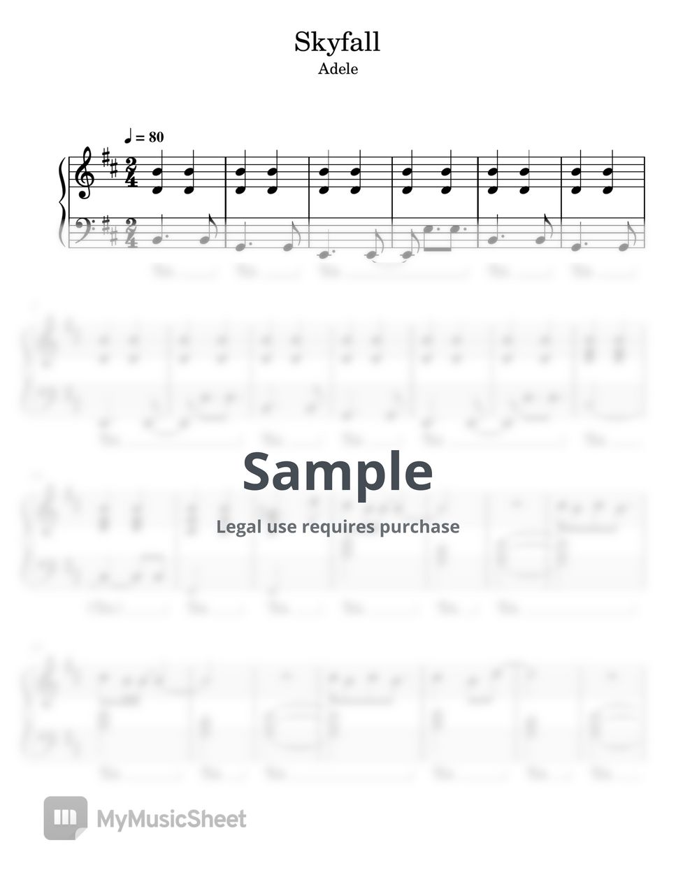 Adele - Skyfall - Adele Sheets by Adele