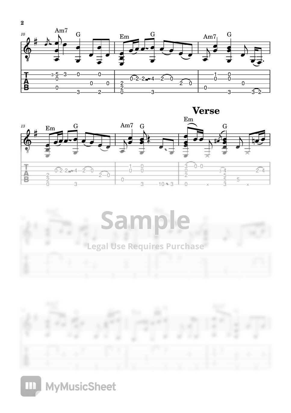 Sam Smith - Love Me More TAB+1 Staff by Ondřej Kutman