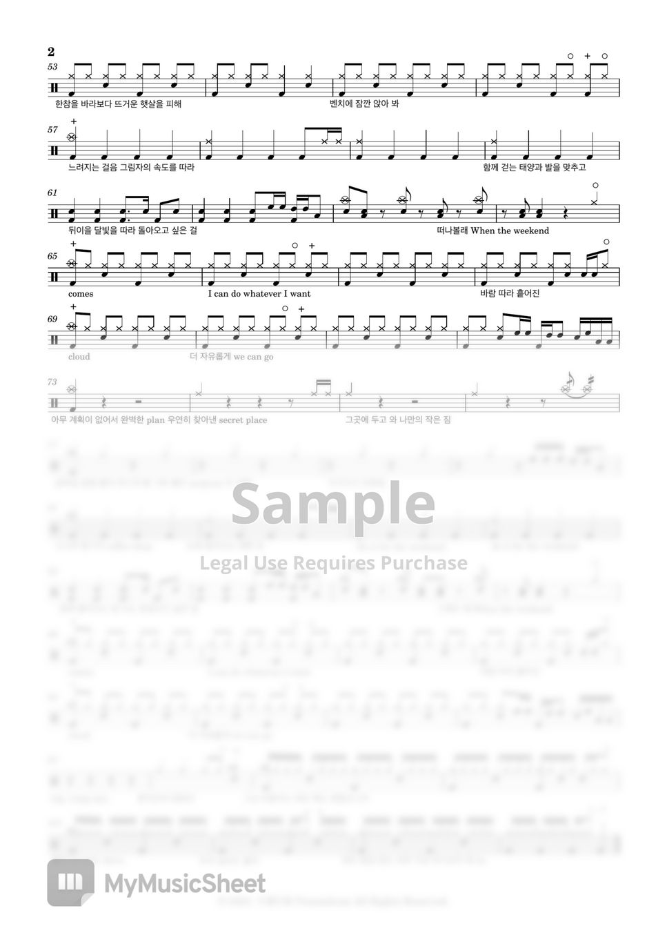 TAEYEON - WEEKEND Sheet by Vroomdrum