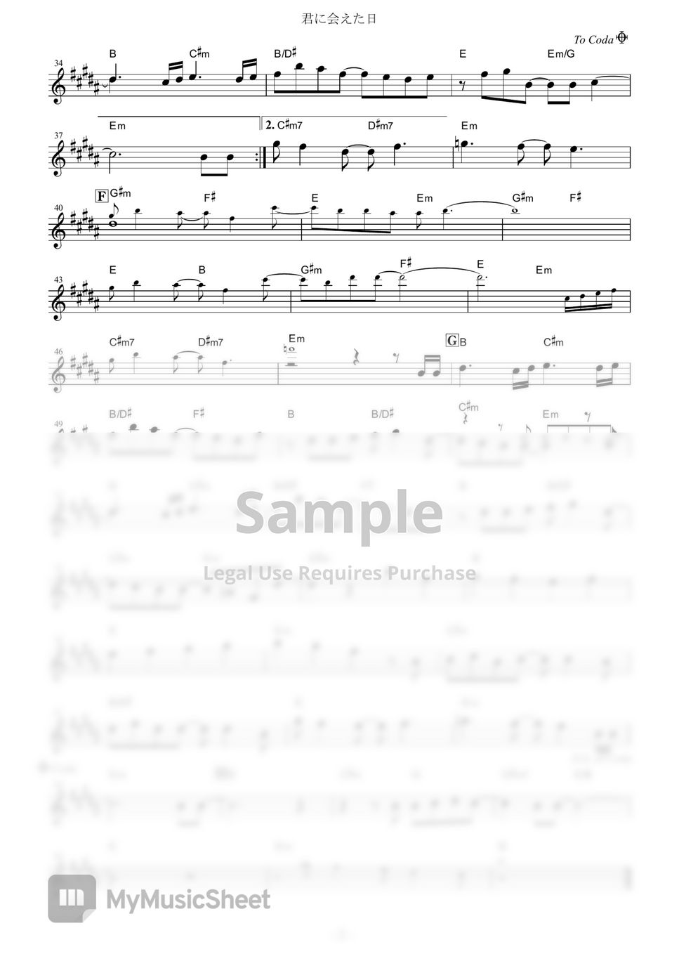 Adachi and Shimamura - Kimi ni Aeta Hi (in Bb) Sheet Music by Adachi ...