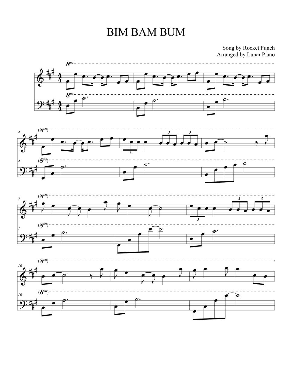 Rocket Punch 로켓펀치 - BIM BAM BUM Sheet