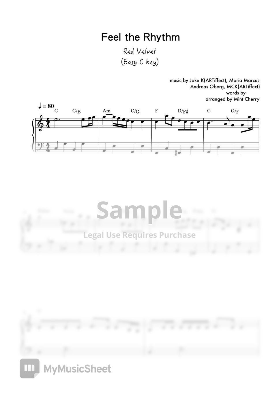 Red Velvet (레드벨벳 - Feel my rhythm (practice with music) Partitur by ...