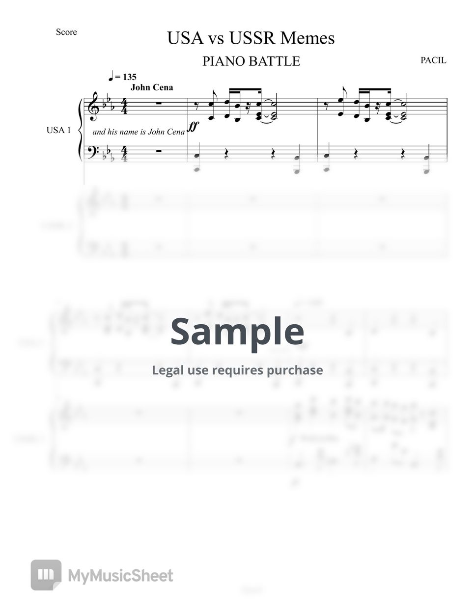 PACIL - 美国 vs. 苏联表情包：钢琴之战 Sheets by PACIL