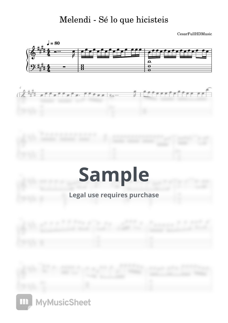Melendi - Sé lo que hicisteis Sheets