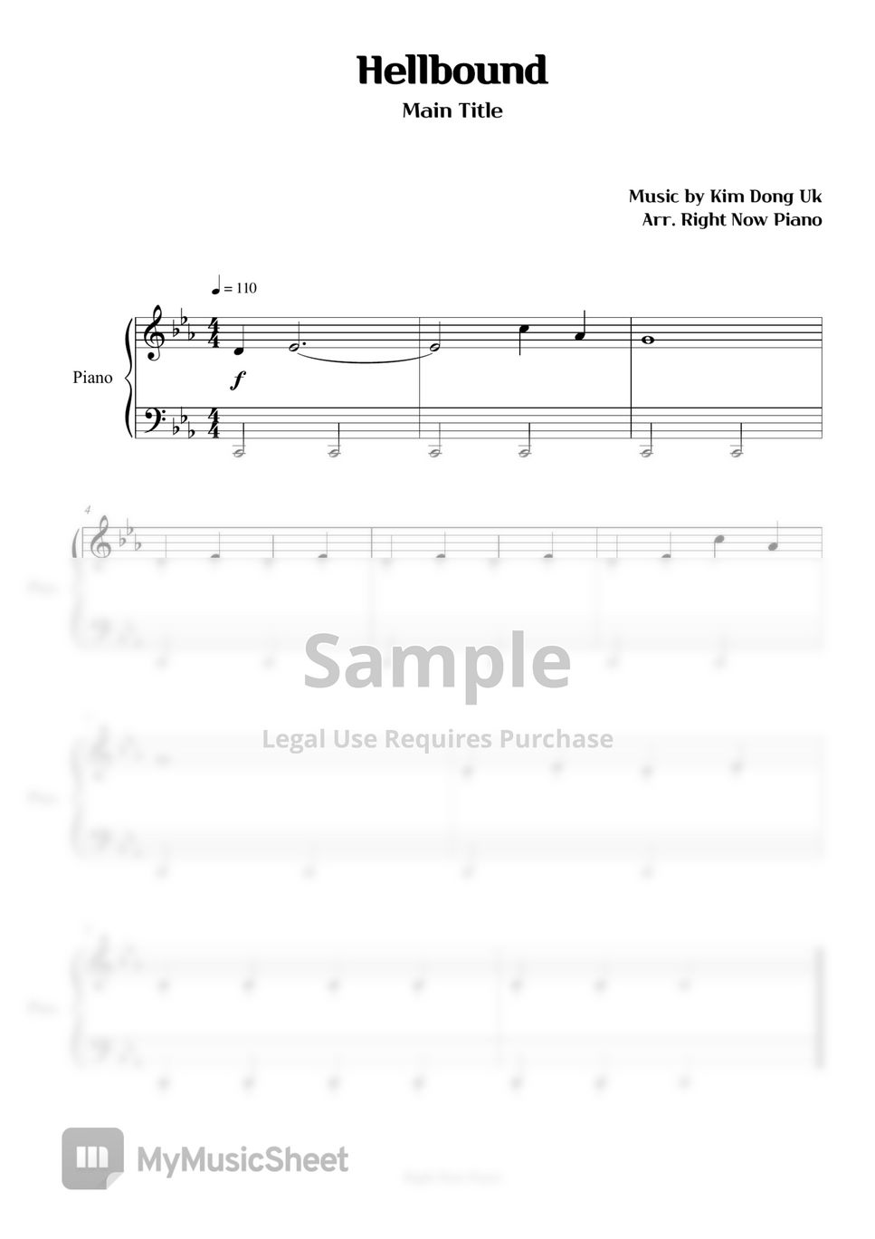 Hellbound - Hellbound - Main Title Sheets by Right Now Piano