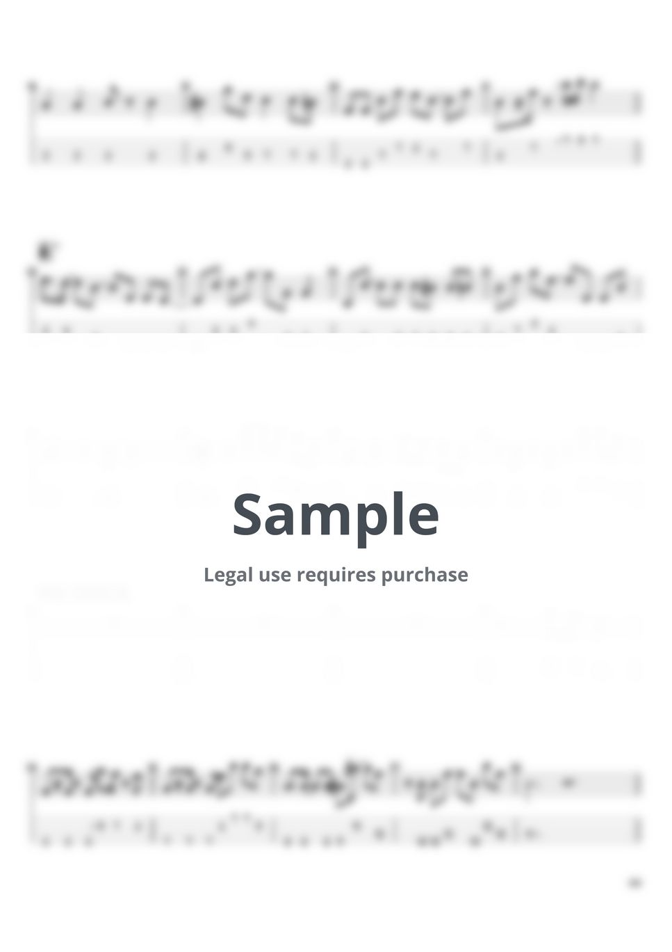 QWER - 내 이름 맑음 (4-strings) Tab + 1staff by 김날새